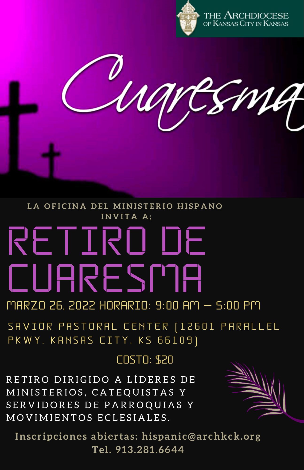 Retiro De Cuaresma- Marzo 26, 2022 - Archdiocese of Kansas City in Kansas